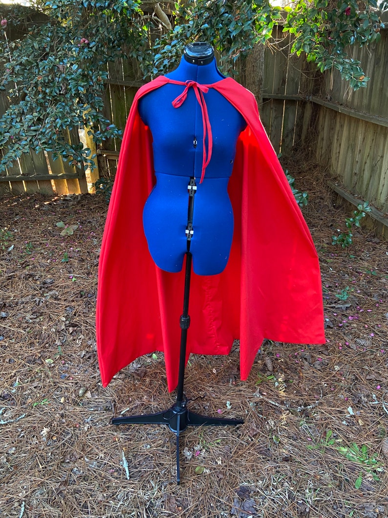Basic Red Superhero Long Cape or Cloak With Ties for Costume - Etsy