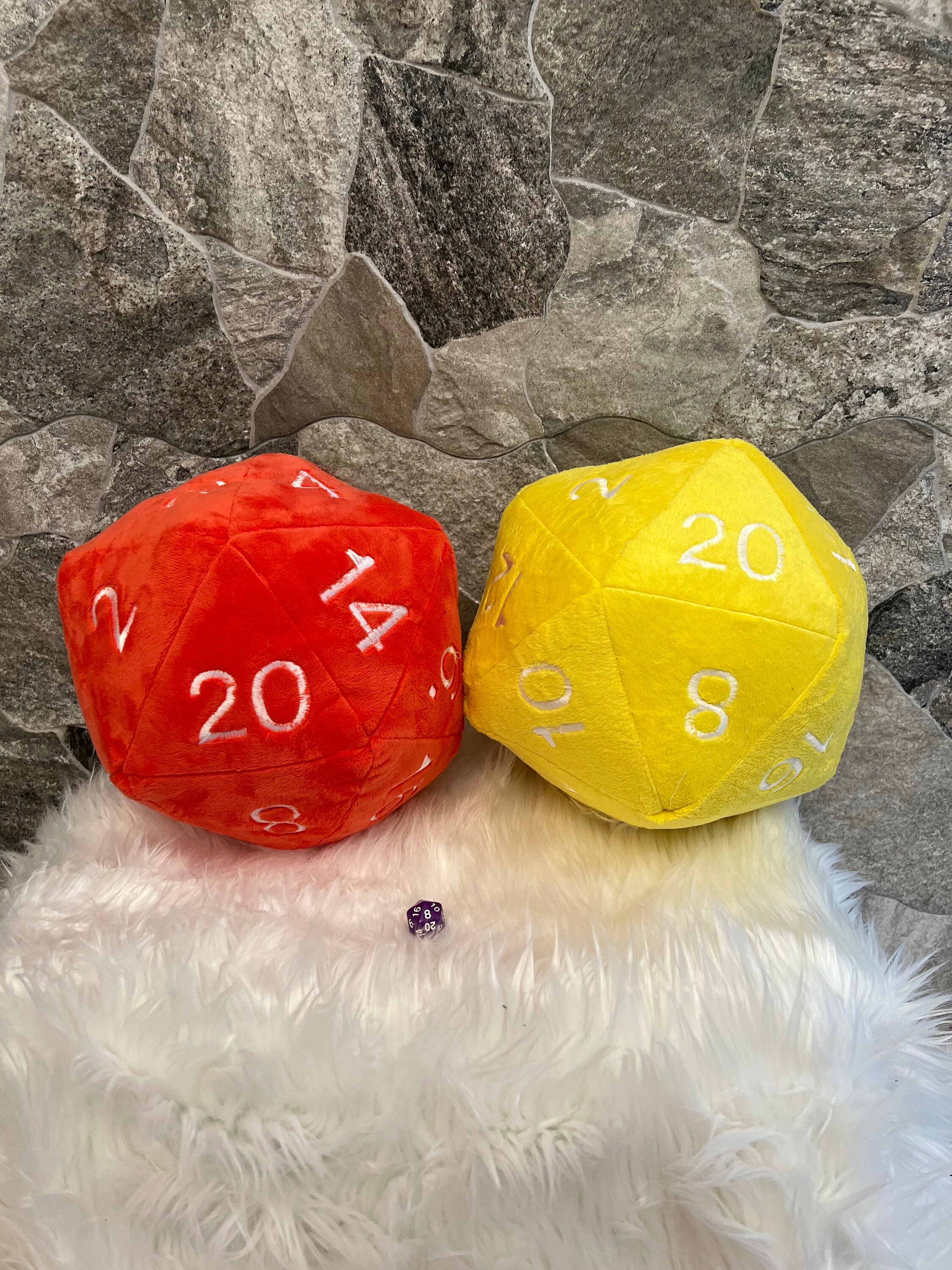 Handmade Embroidered D20 20 Sided Dice Plush Pillow or Stuffed Twenty ...