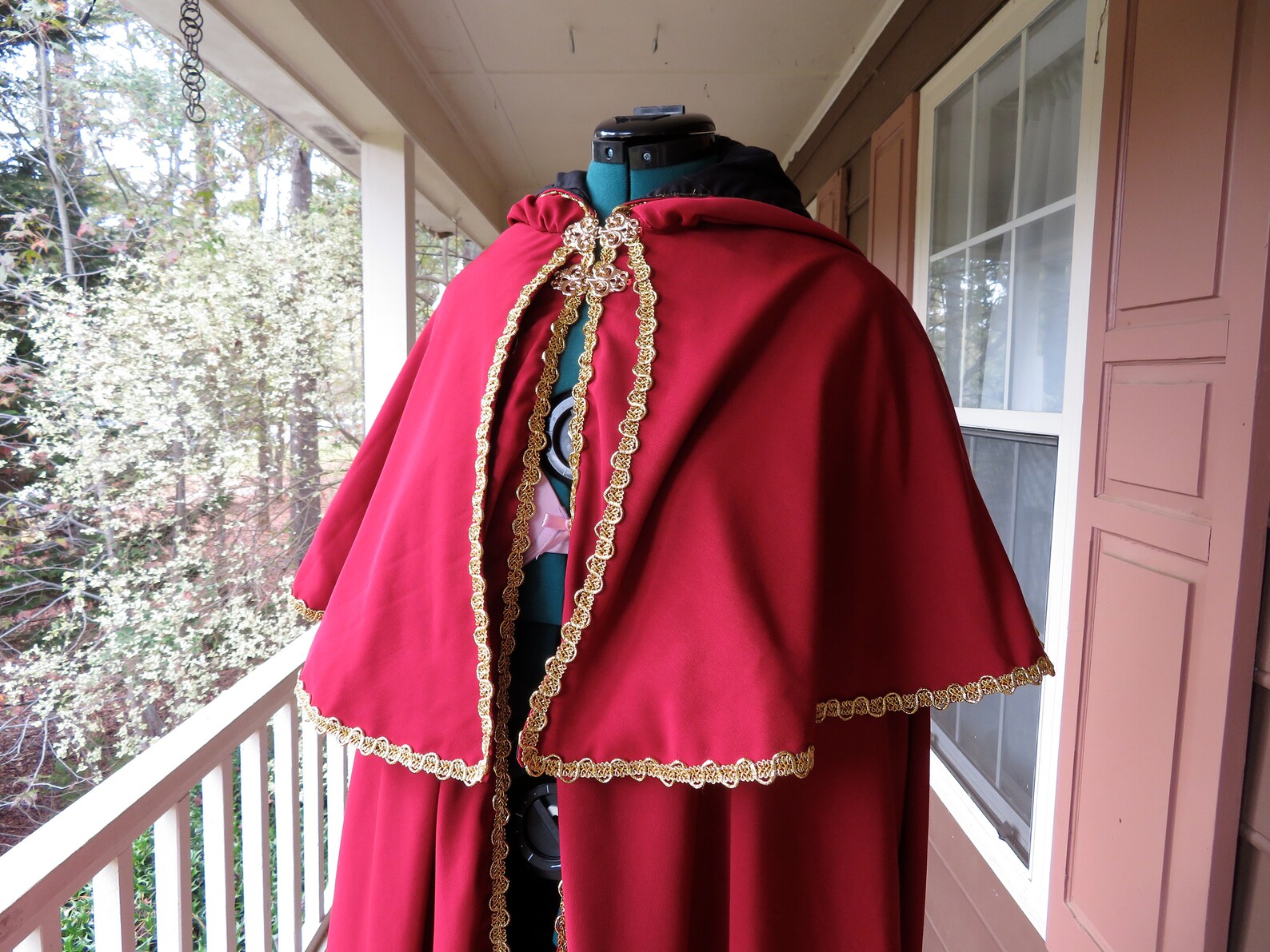 Custom Made Red and Gold Adult Cape With Caplet Cosplay | Etsy