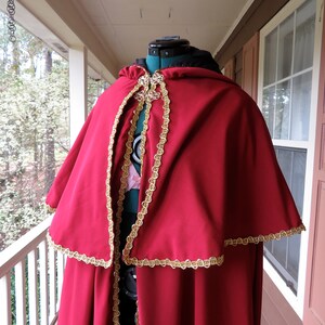 Custom Made Red and Gold Adult Cape With Caplet Cosplay Costume - Etsy