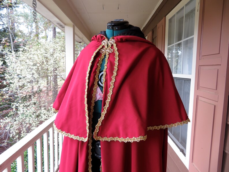 Custom Made Red and Gold Adult Cape With Caplet Cosplay - Etsy