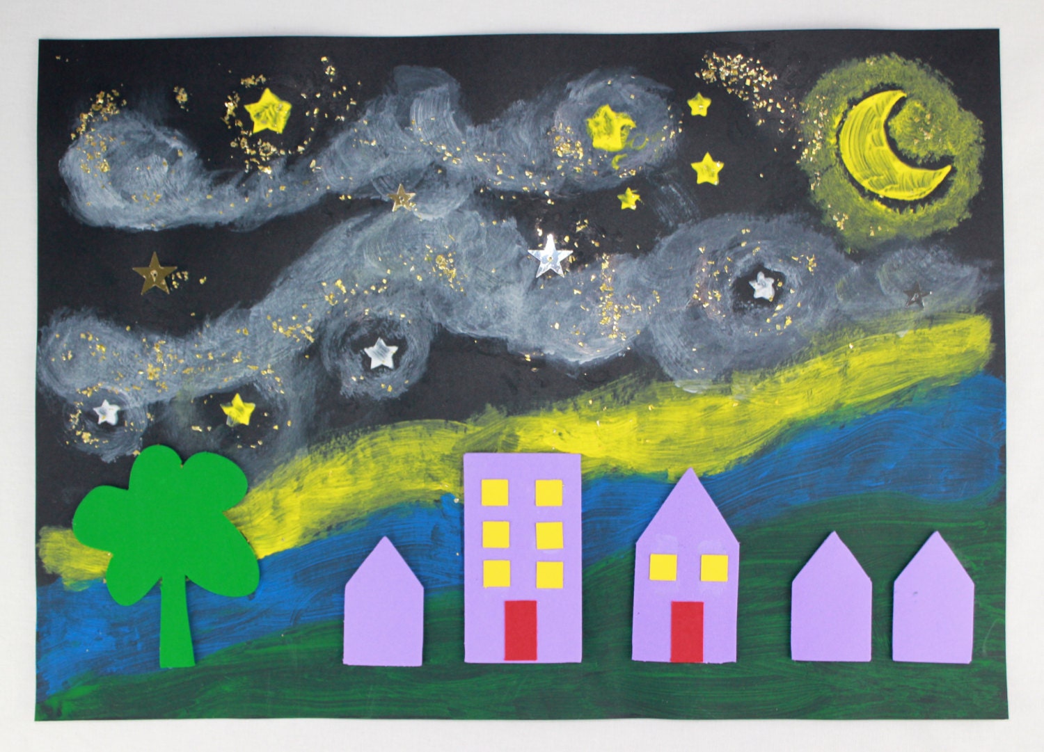 Night Sky Painting For Kids