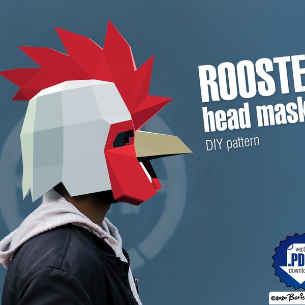 Rooster Mask - Etsy