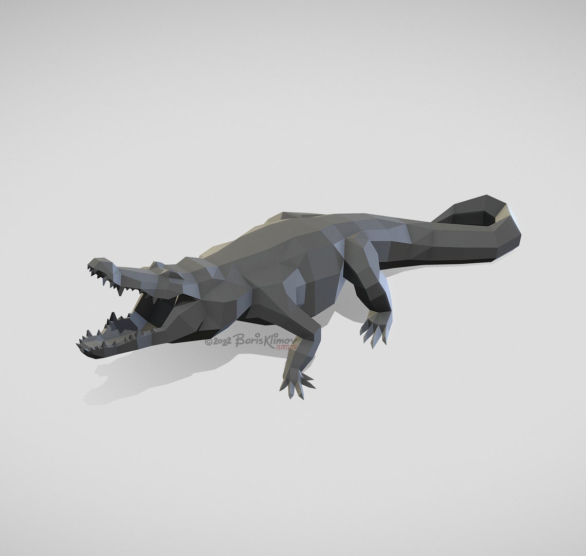 Crocodile, Alligator, DIY Metal Welding Low Poly 3d Model, Digital ...