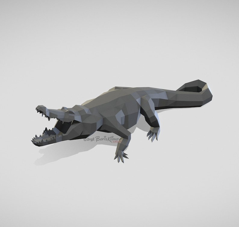 Crocodile, Alligator, DIY Metal Welding Low Poly 3d Model, Digital ...