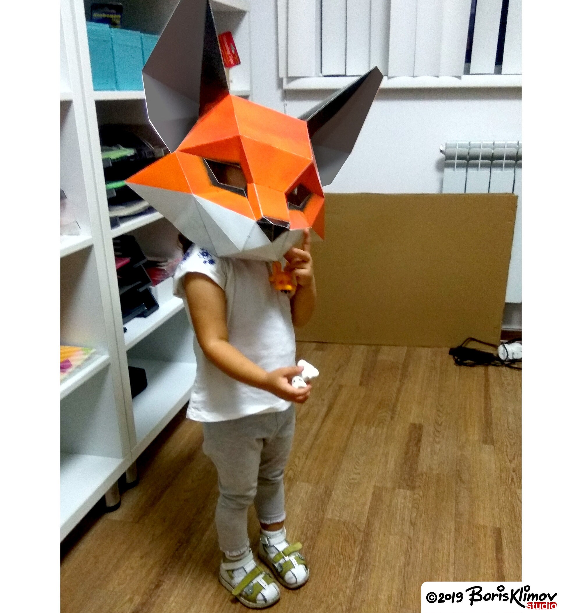 Fox 3d Paper Mask DIY Layout Digital Papercraft Pattern for - Etsy
