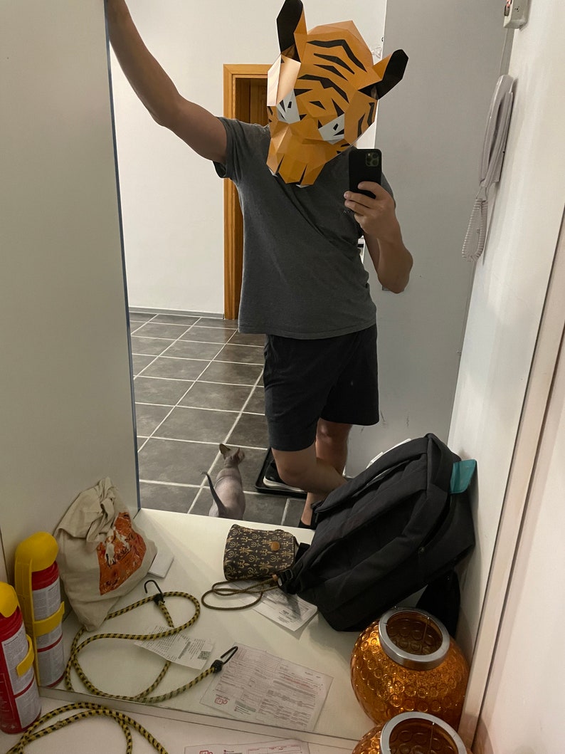 TIGER 3d Head Mask DIY Layout Digital Pattern for | Etsy