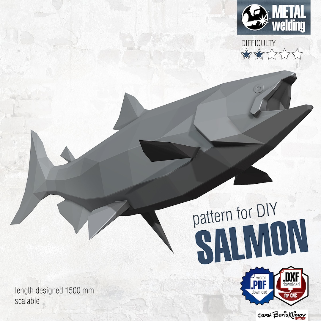 Salmon! Weld It Yourself With Digital Plan for Metal. Set of Digital ...