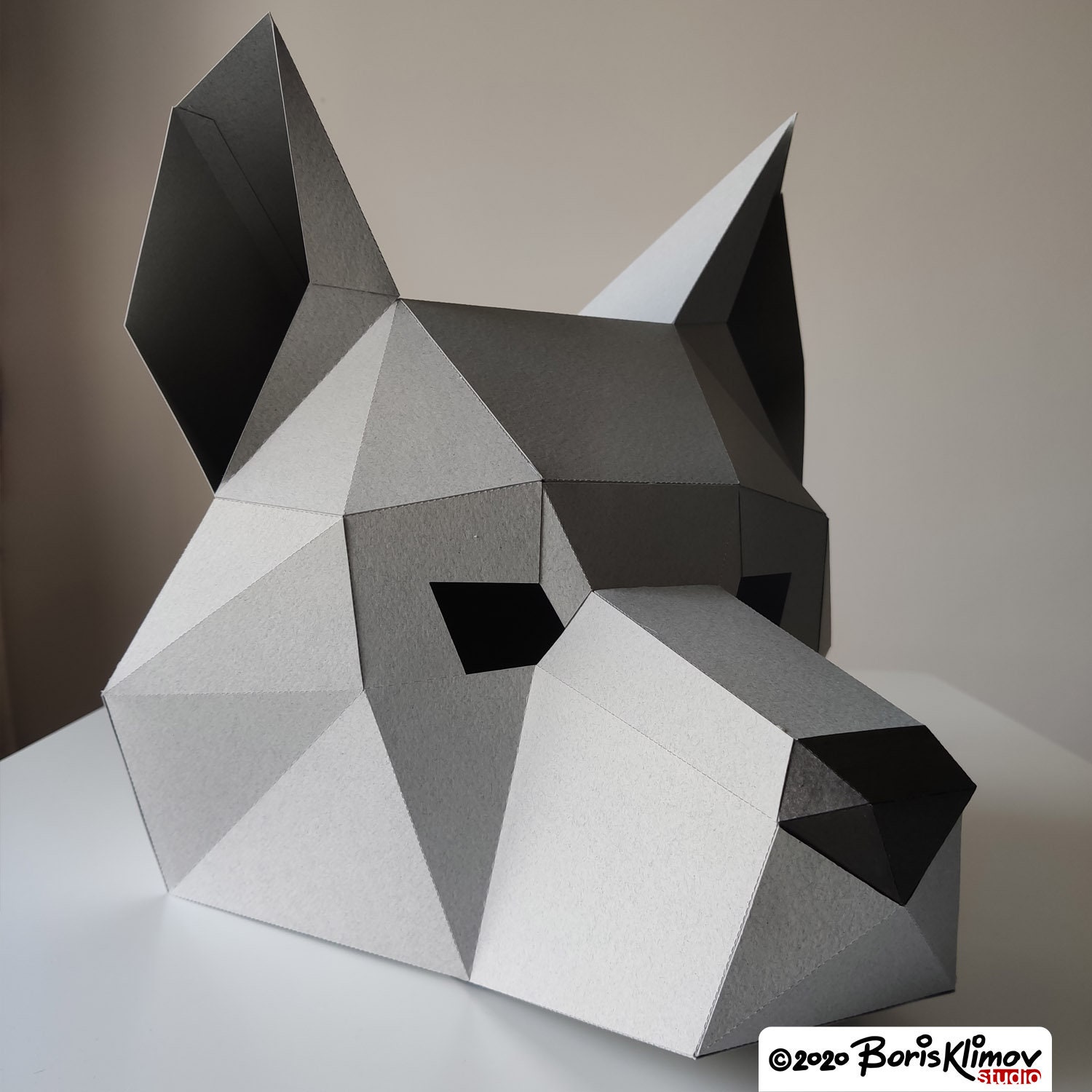 Wolf Dog Simple DIY 3d Paper Head Mask Pattern Digital | Etsy
