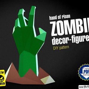 Zombie Hand - Halloween Paper Decoration, DIY Papercraft Layout ...
