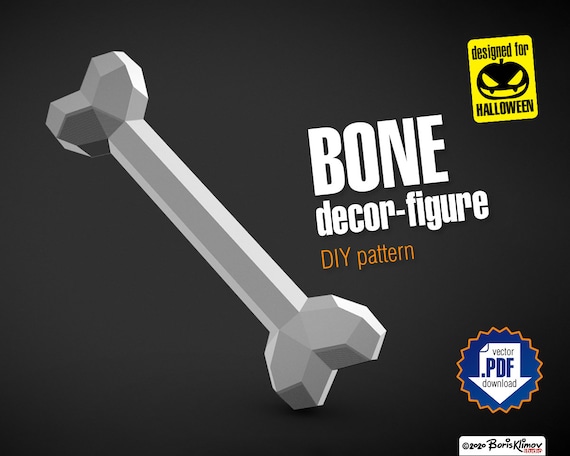 Bone. Halloween Paper Decoration DIY Papercraft Layout | Etsy