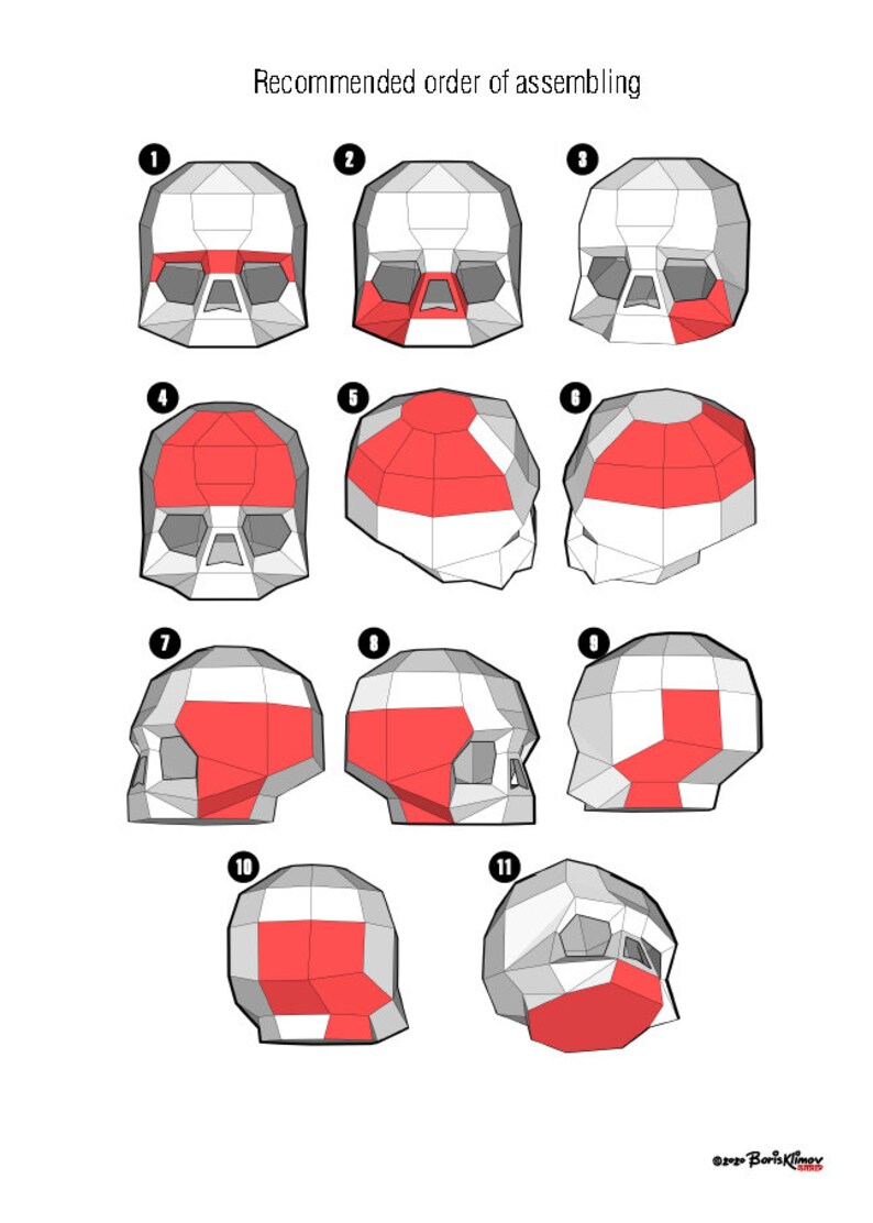 Skull Human - Halloween Paper Decoration, DIY Papercraft Layout ...