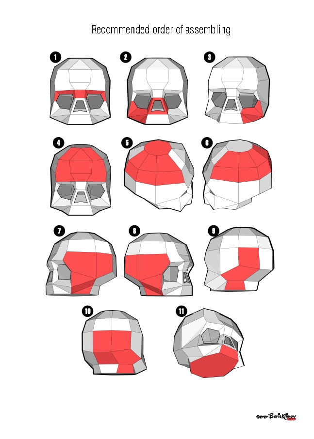 Skull Human - Halloween Paper Decoration, DIY Papercraft Layout ...