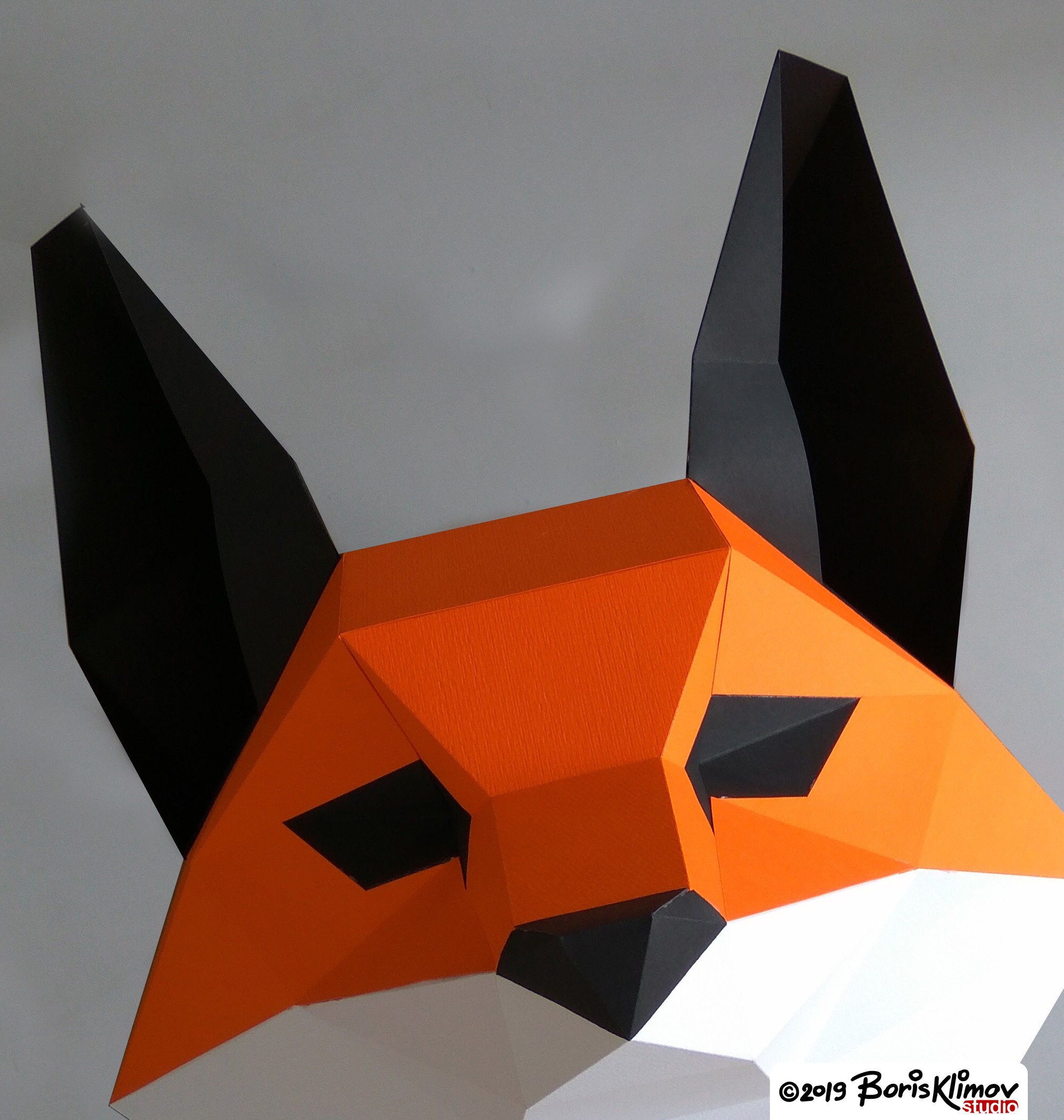 Fox 3d Paper Mask, DIY Layout, Digital Papercraft Pattern for ...