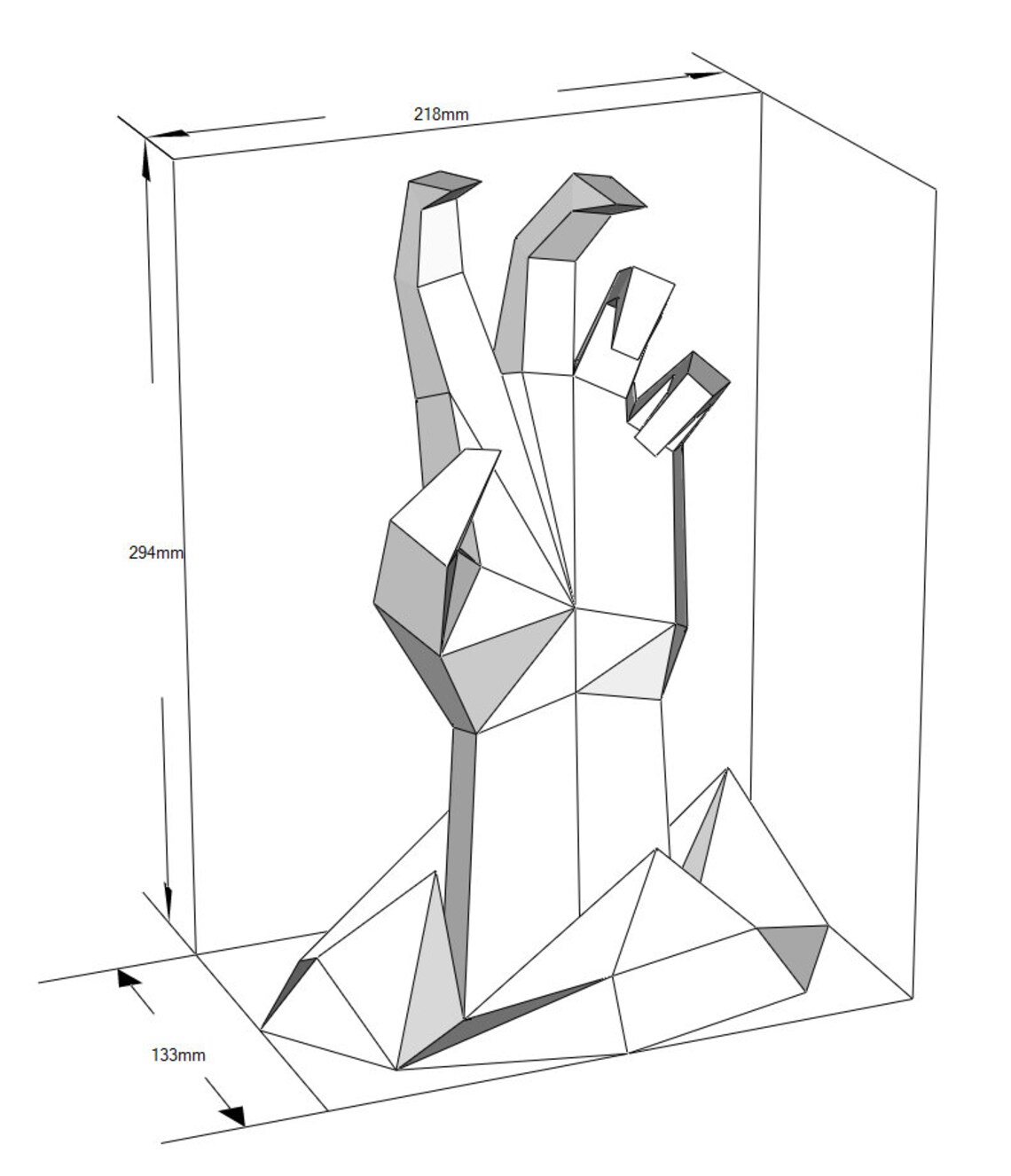 Zombie Hand Halloween Paper Decoration DIY Papercraft | Etsy