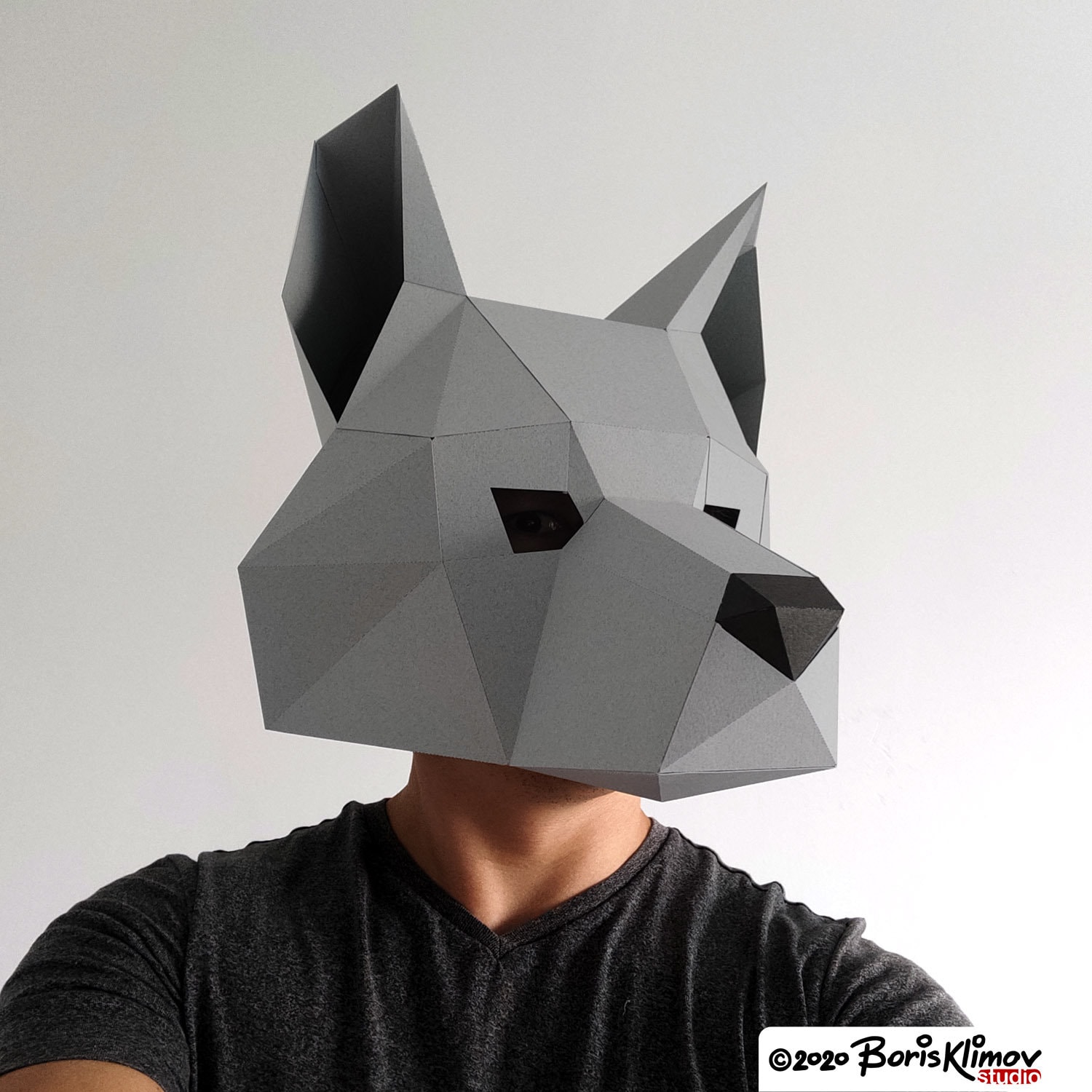 Wolf Dog Simple DIY 3d Paper Head Mask Pattern Digital | Etsy
