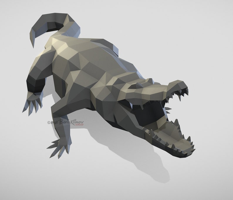 Crocodile, Alligator, DIY Metal Welding Low Poly 3d Model, Digital ...