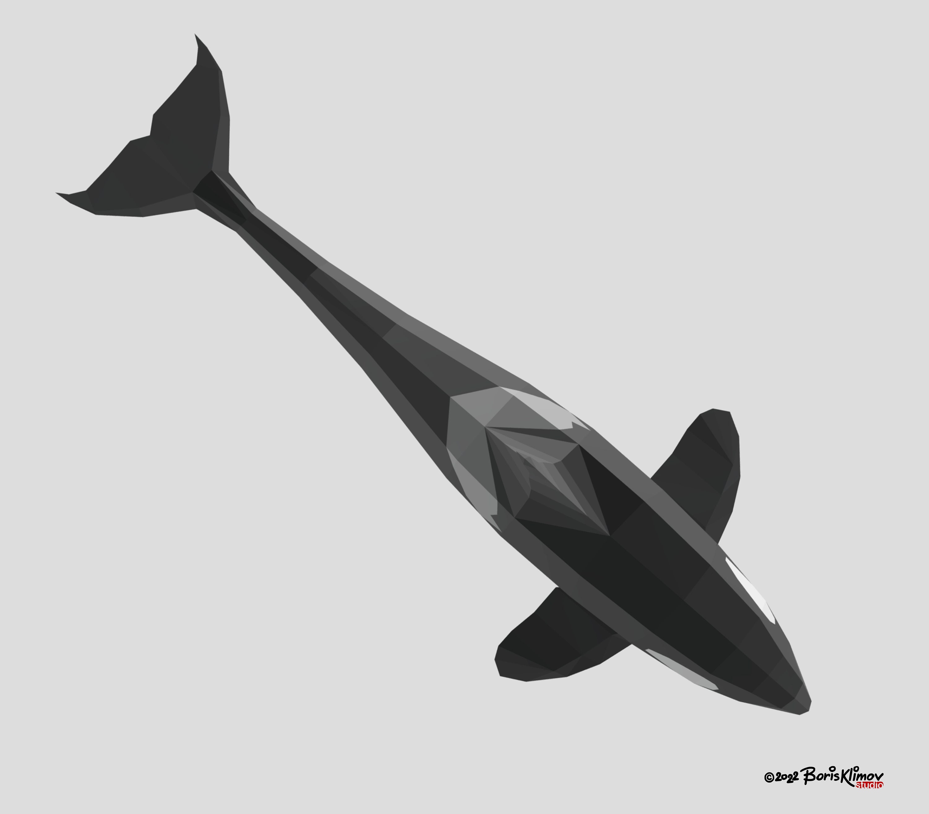Orca DIY Papercraft Low Poly 3d Model - Digital Pattern. Pdf (scalable ...