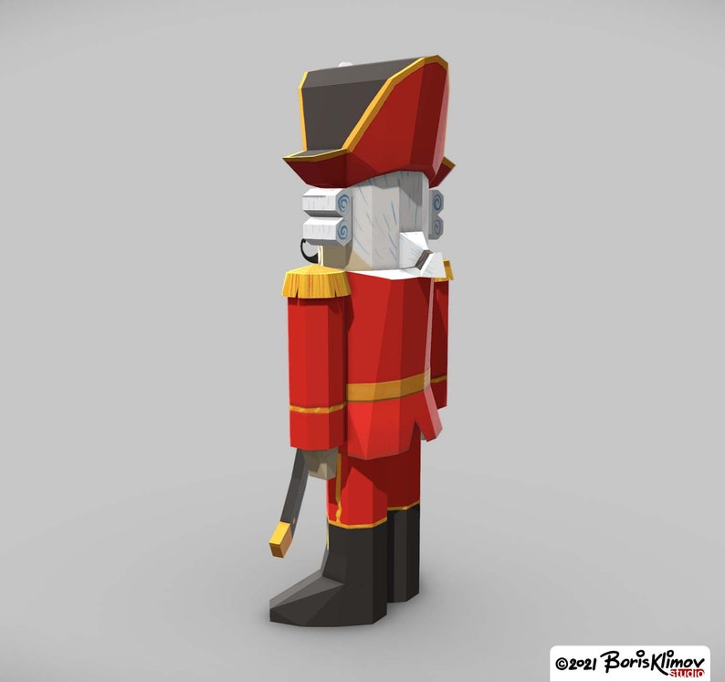 Nutcracker Standing Christmas DIY 3d Decor Papercraft - Etsy