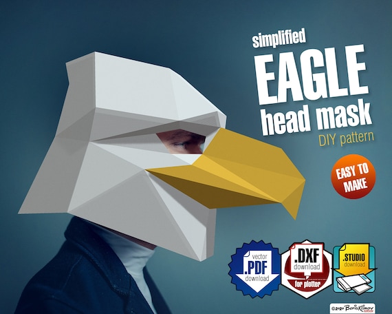 Eagle Berkut Simple DIY 3d Paper Head Mask Pattern Digital | Etsy Australia