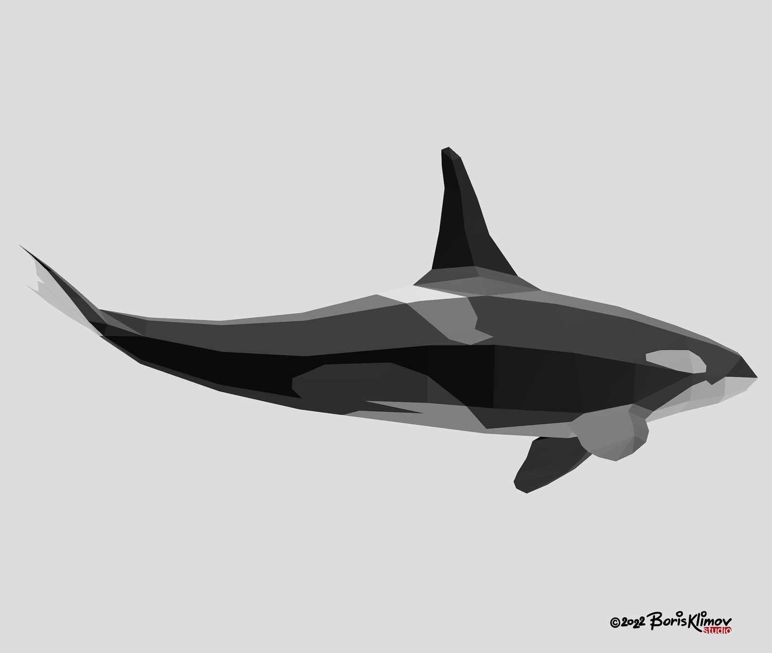 Orca DIY Papercraft Low Poly 3d Model - Digital Pattern. Pdf (scalable ...
