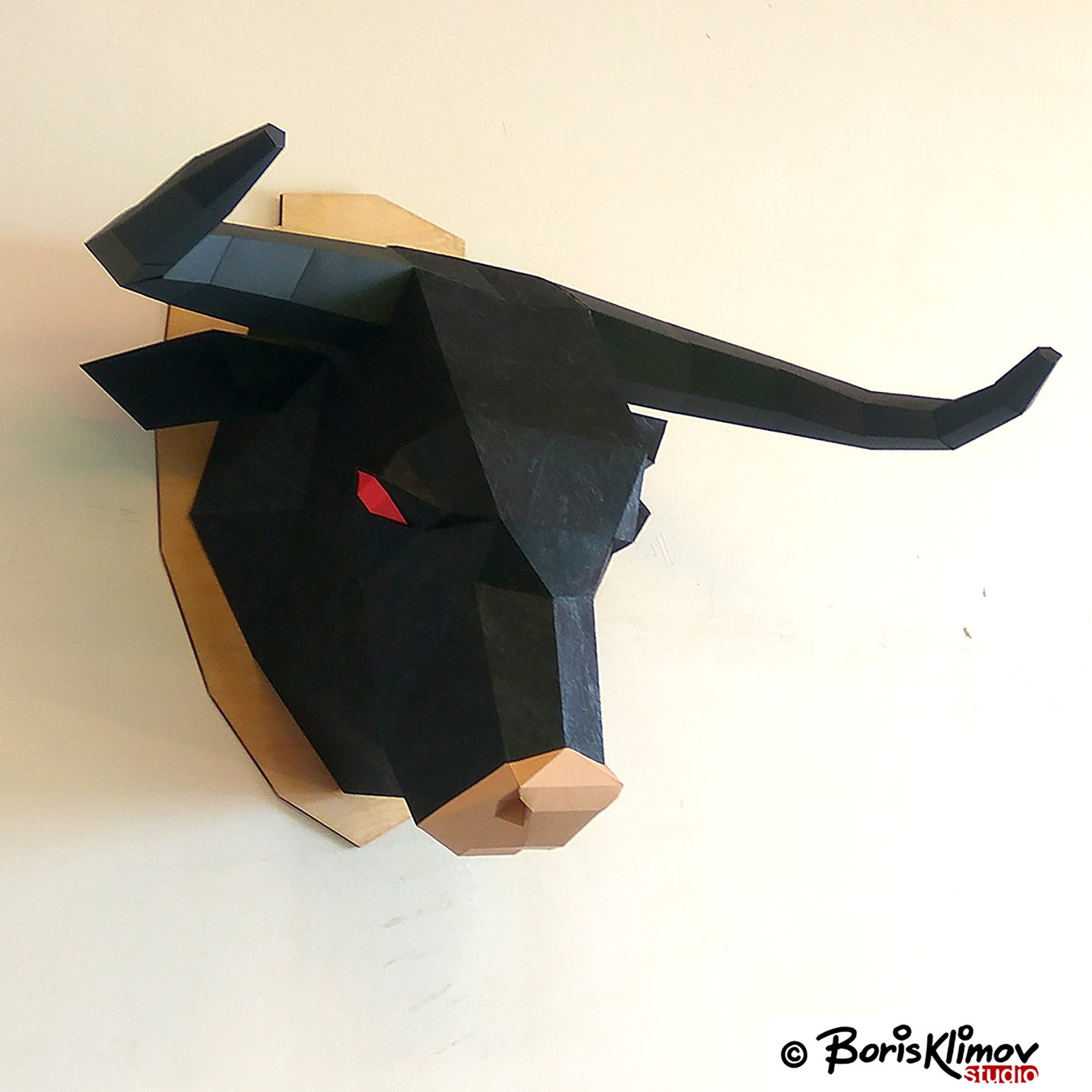 Bull Trophy Head 3d Model DIY Layout Pattern for Paper - Etsy
