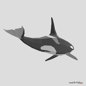 Orca DIY Papercraft Low Poly 3d Model - Digital Pattern. Pdf (scalable ...