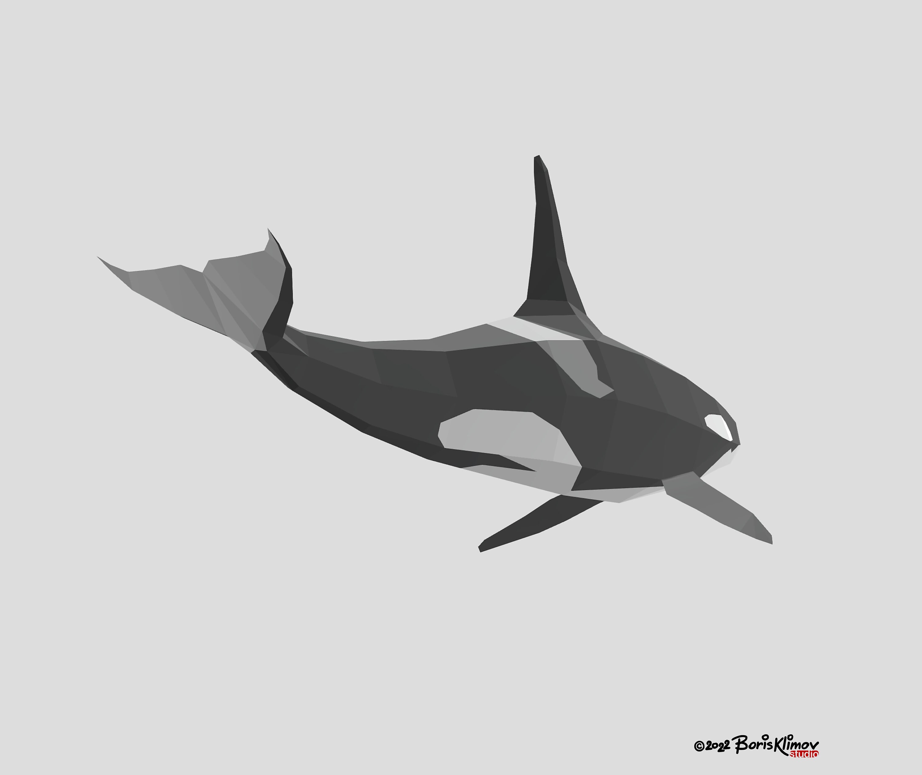Orca DIY Papercraft Low Poly 3d Model Digital Pattern. Pdf | Etsy