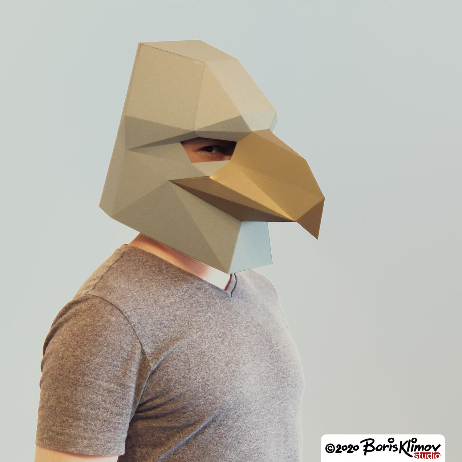 Eagle Berkut Simple DIY 3d Paper Head Mask Pattern Digital - Etsy