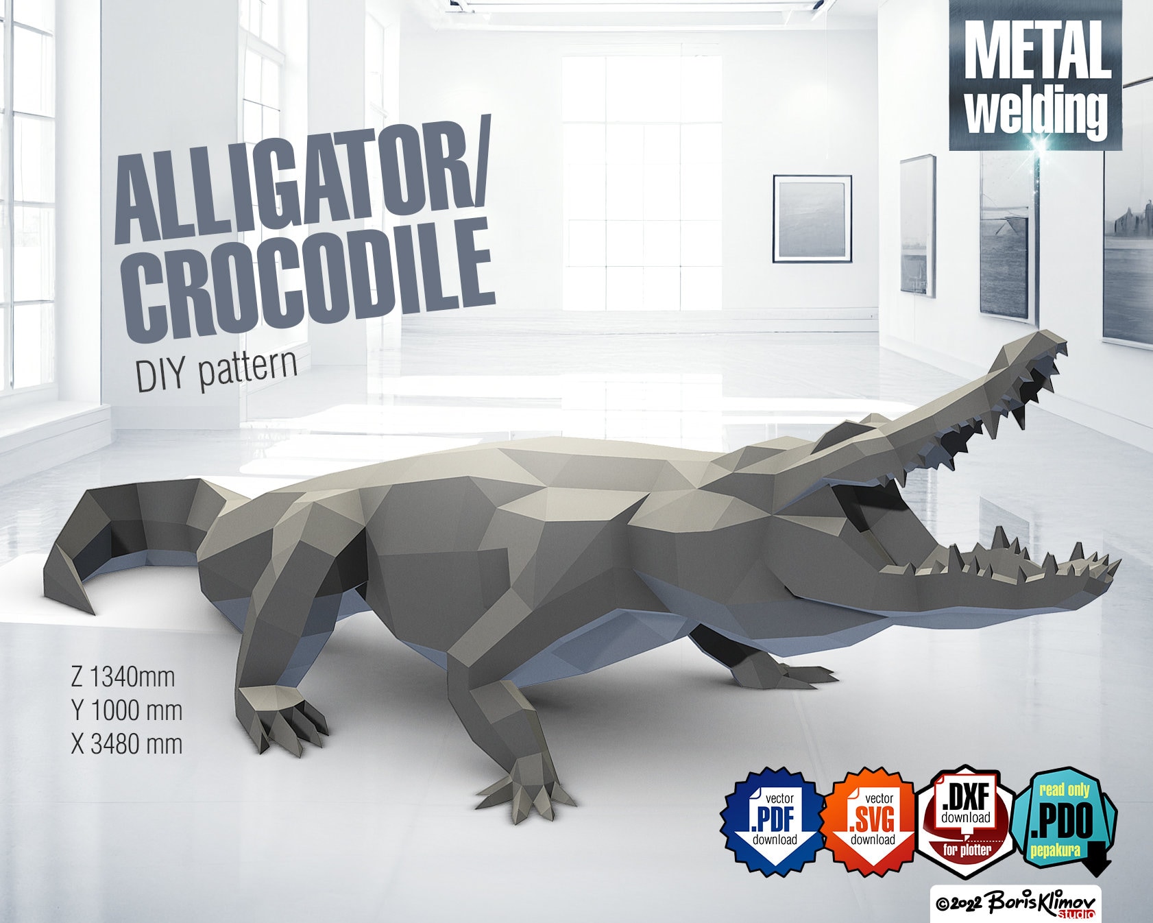 Crocodile Alligator DIY Metal Welding Low Poly 3d Model - Etsy