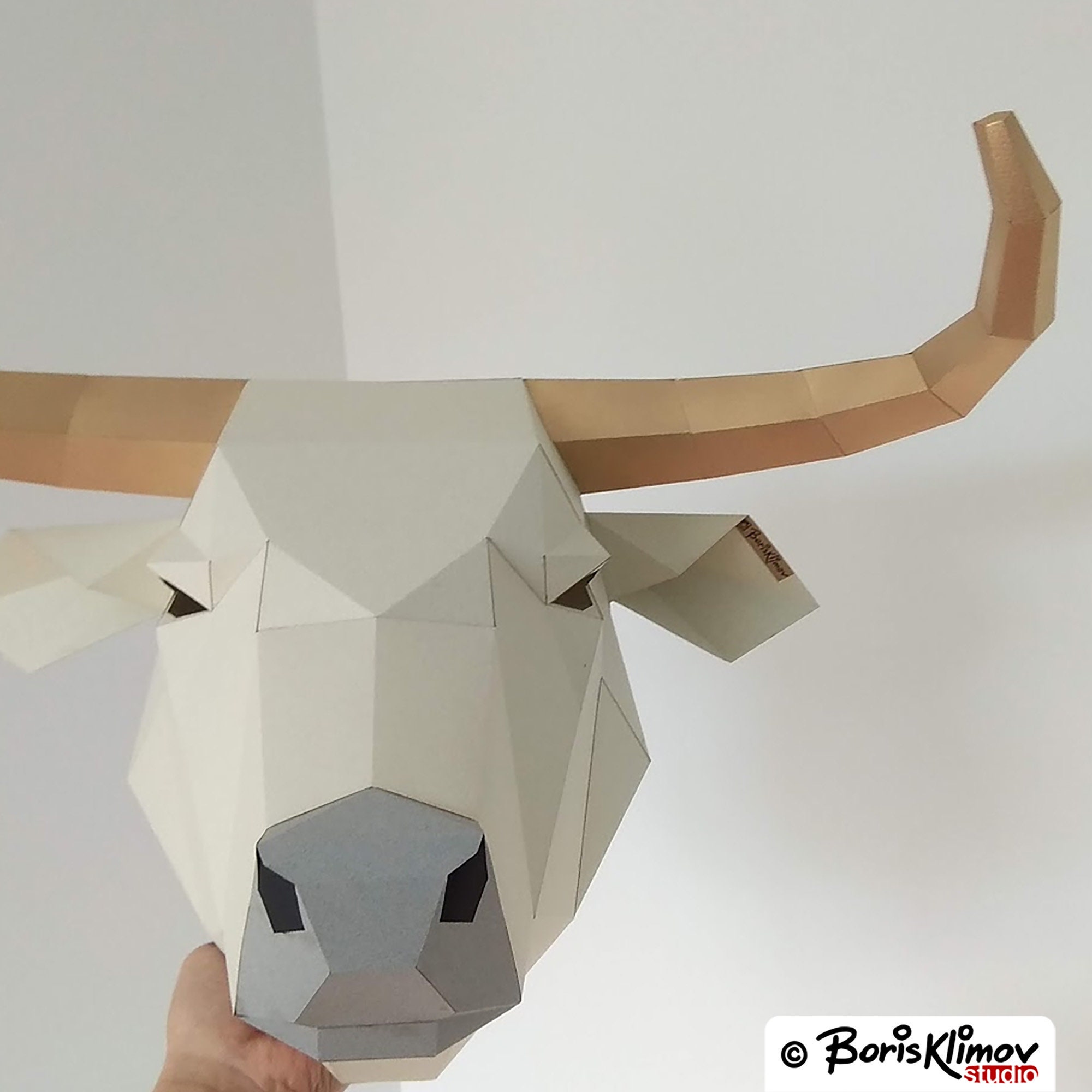 Bull Trophy Head 3d Model DIY Layout Pattern for Paper | Etsy