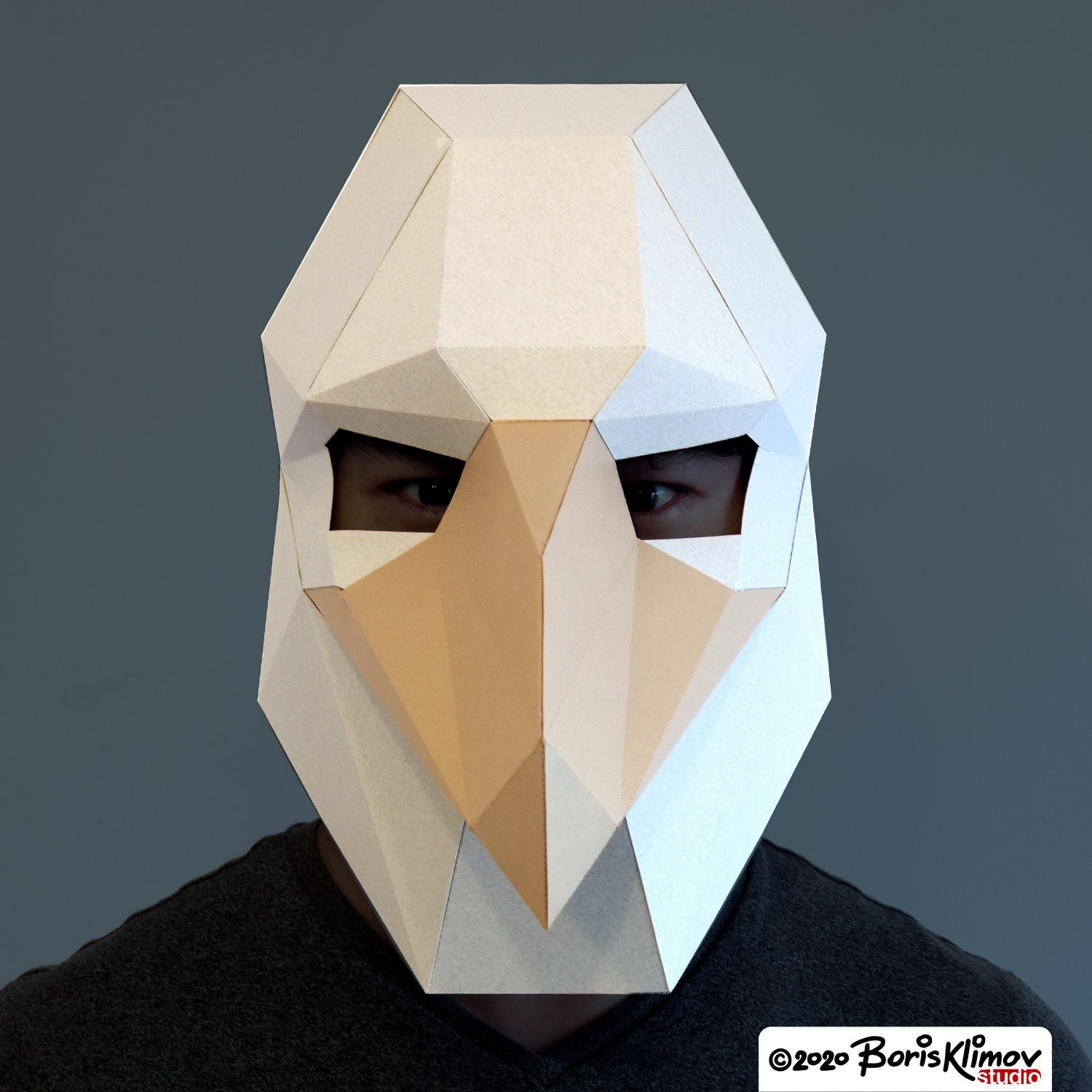 Eagle berkut simple DIY 3d paper head mask pattern digital | Etsy