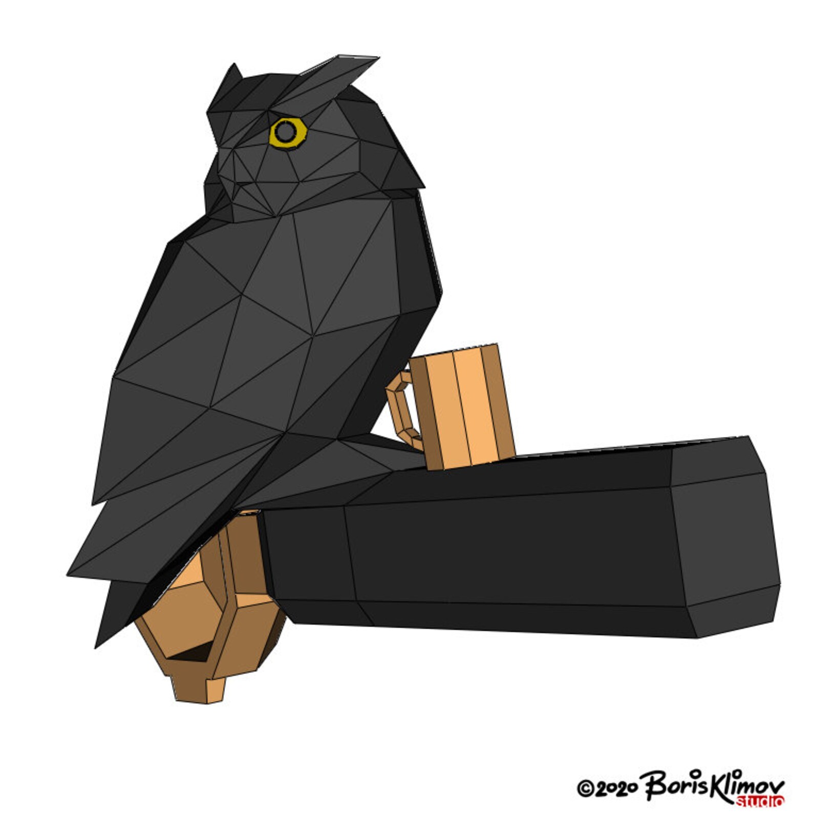 Coffee OWL 3d Model DIY Layout Digital Pattern for - Etsy