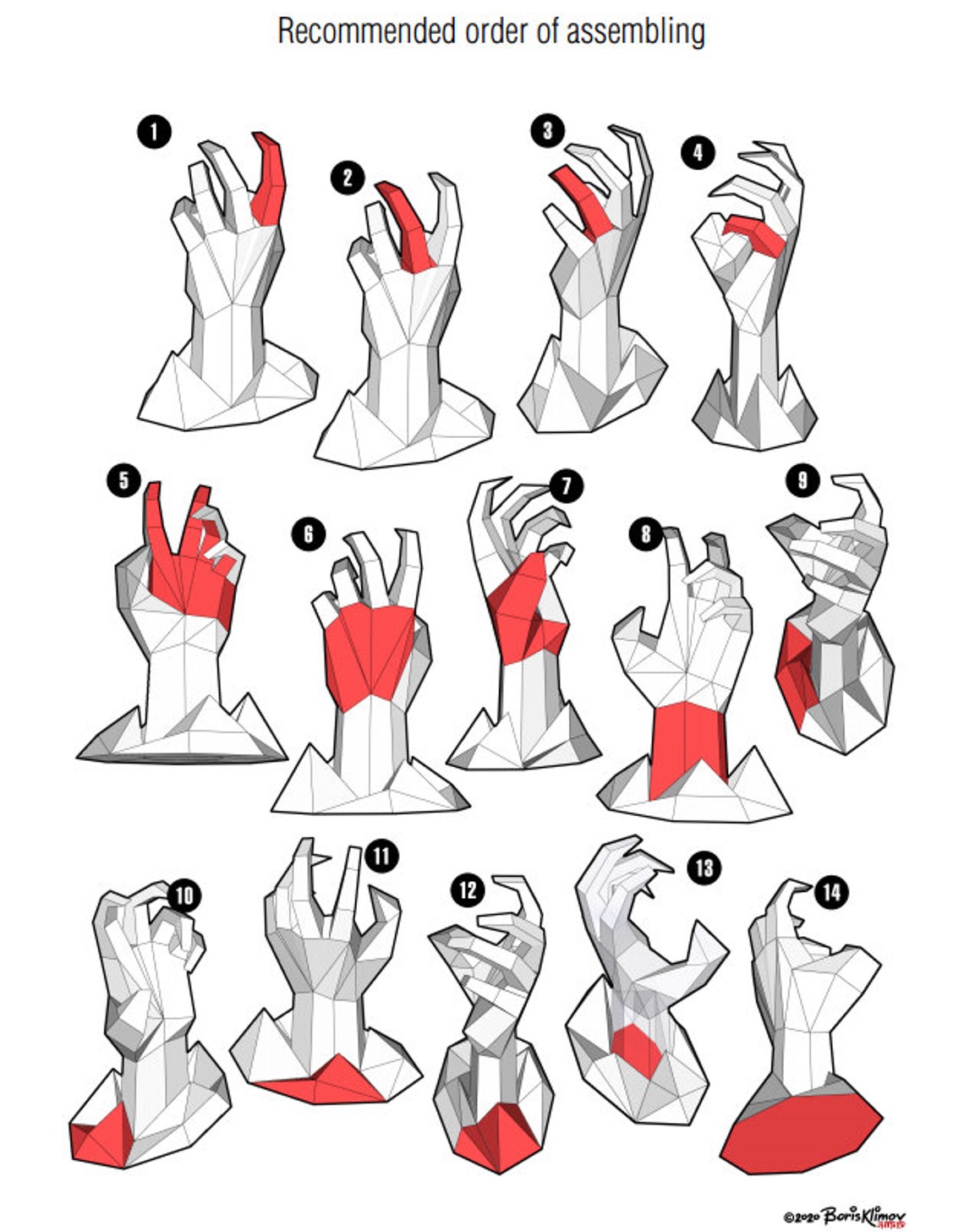 Zombie Hand Halloween Paper Decoration DIY Papercraft | Etsy