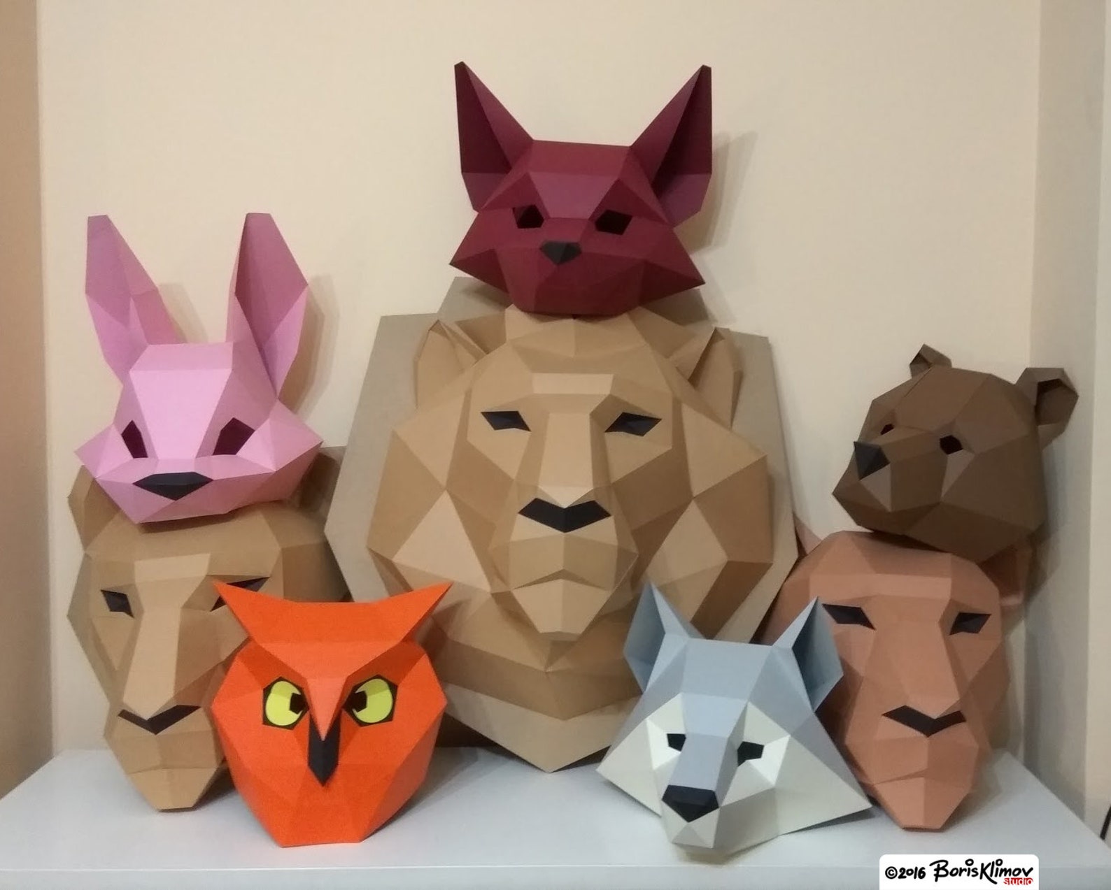 Lioness Trophy Head 3d Paper Model. DIY Pattern Digital - Etsy