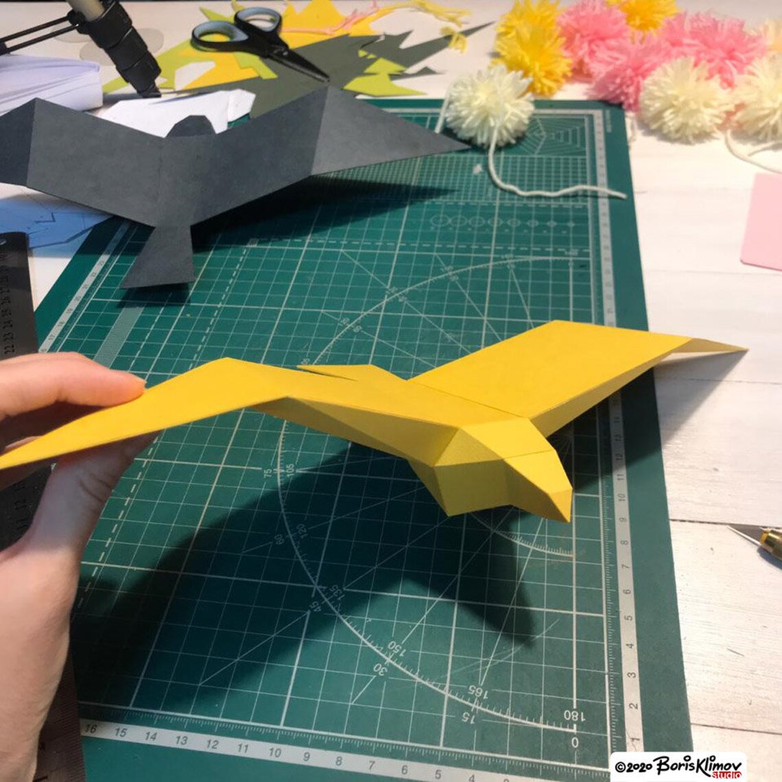 Bird Flying Digital Pattern for Papercraft 3d Paper DIY - Etsy