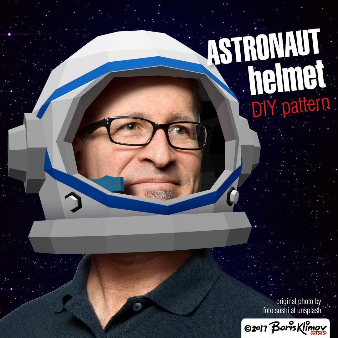 Astronaut Helmet DIY 3d Paper Head Mask Pattern, Digital Layout - Etsy