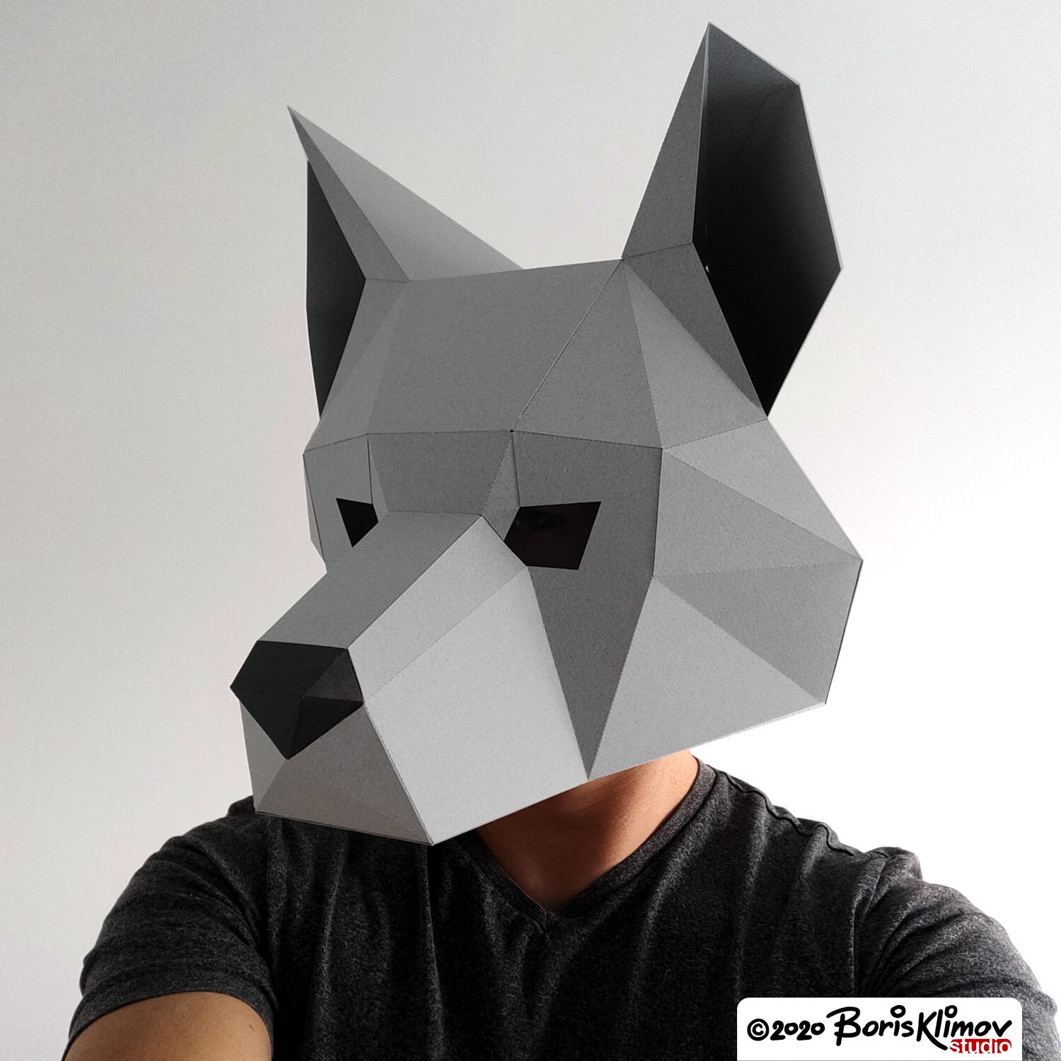 Wolf Dog Simple DIY 3d Paper Head Mask Pattern Digital | Etsy