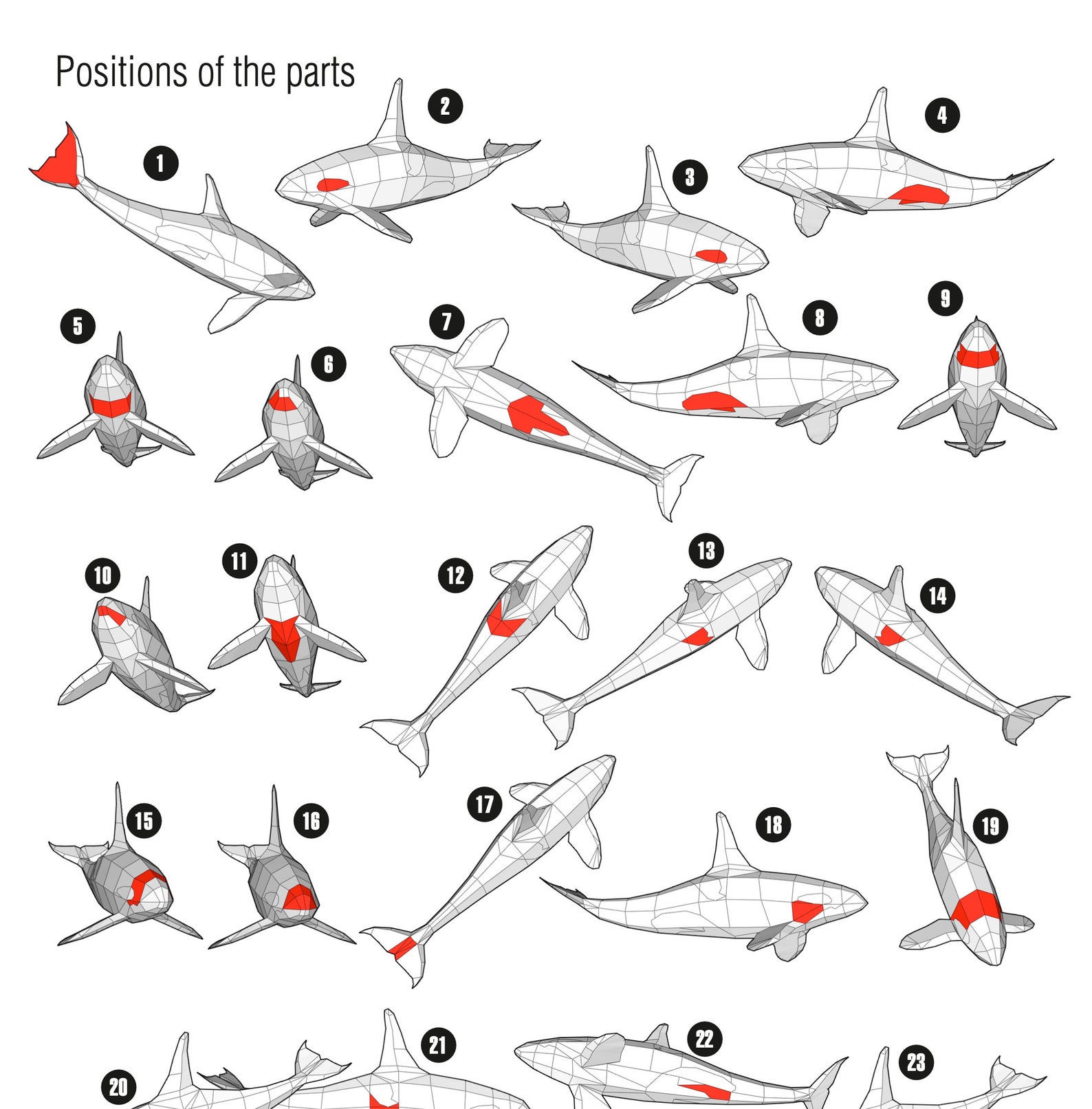 Orca DIY Papercraft Low Poly 3d Model Digital Pattern. Pdf | Etsy