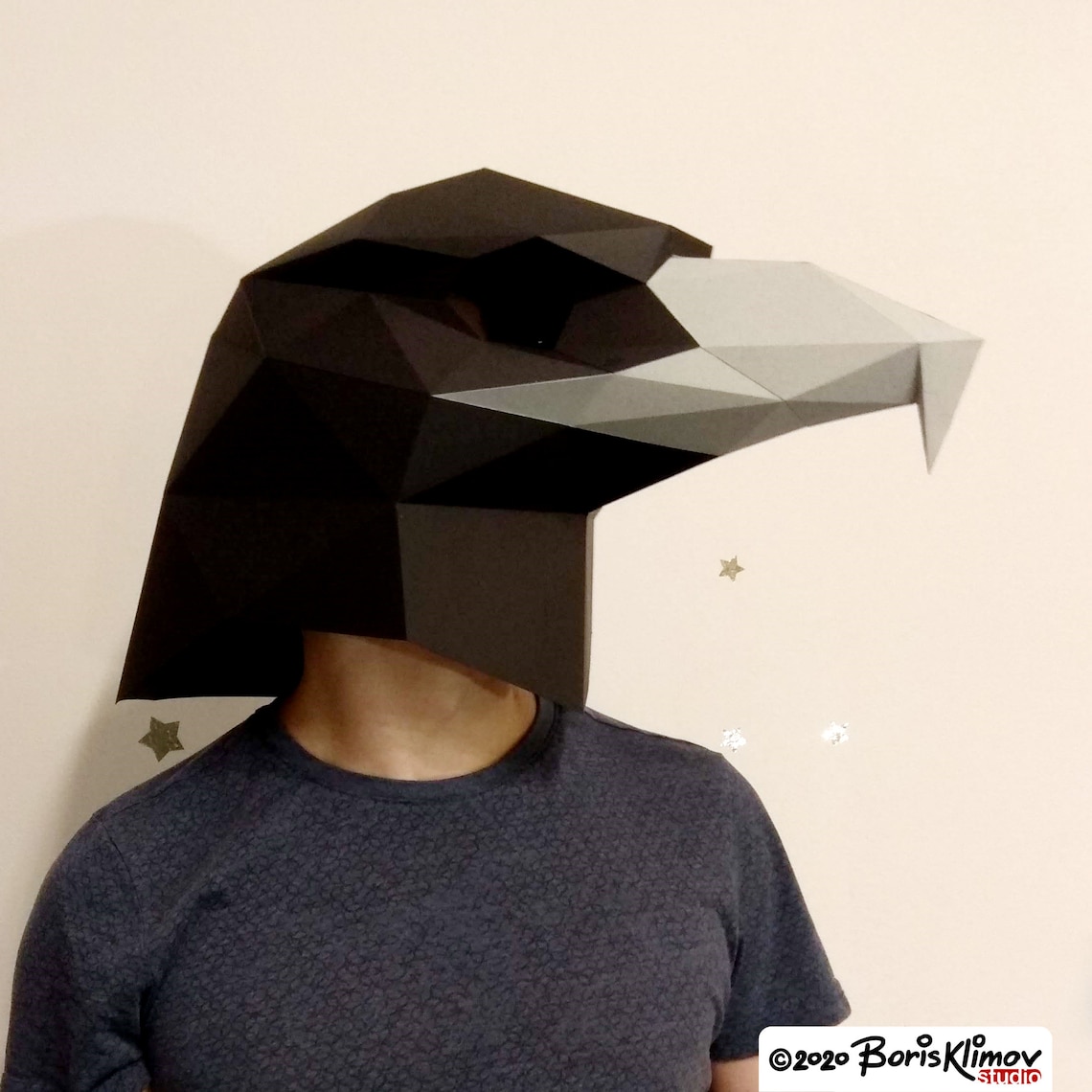 Eagle 3d Head Mask, DIY Layout, Digital Pattern for Papercraft. Model ...