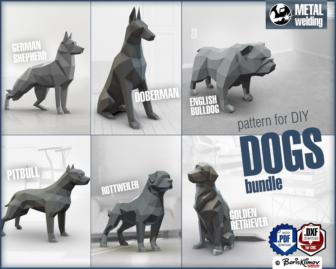 Dogs Bundle, Weld It Yourself With Digital Plan for Metal. Set of ...