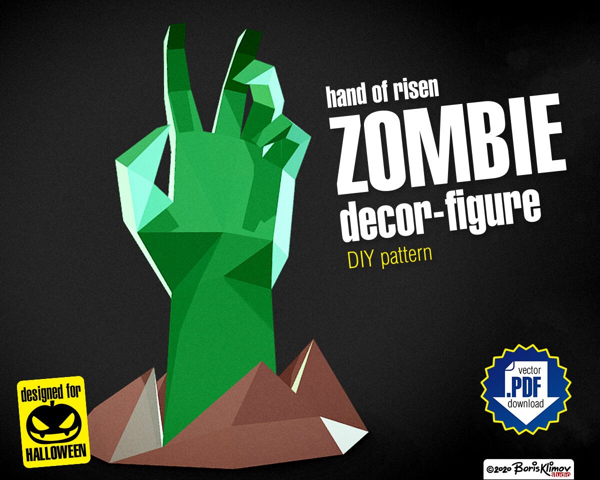 Zombie Hand Halloween Paper Decoration DIY Papercraft - Etsy