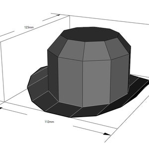 Bowler Hat - DIY Party Props - 3d Papercraft, Digital Pattern in .pdf ...