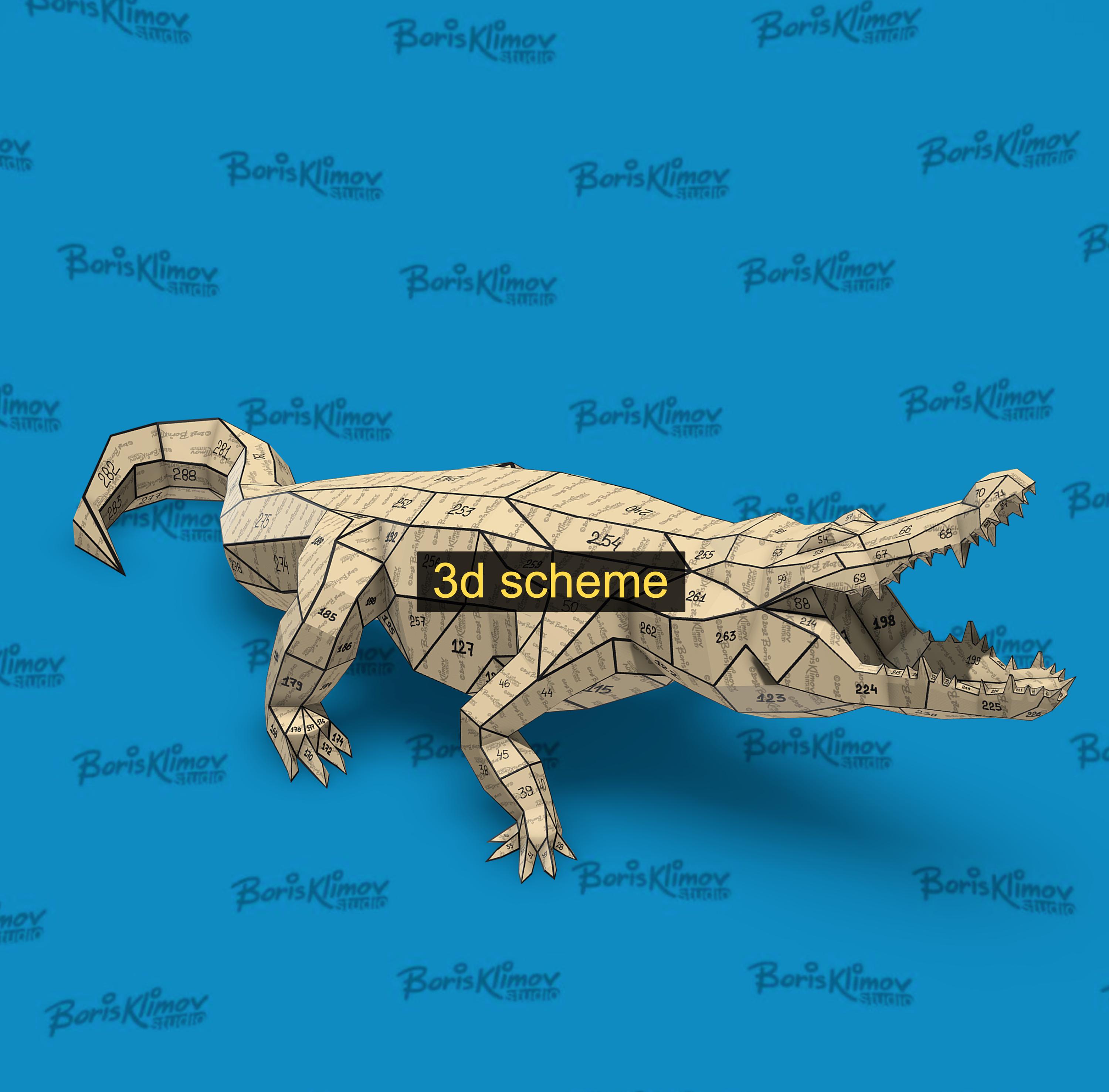 Crocodile, Alligator, DIY Metal Welding Low Poly 3d Model, Digital ...