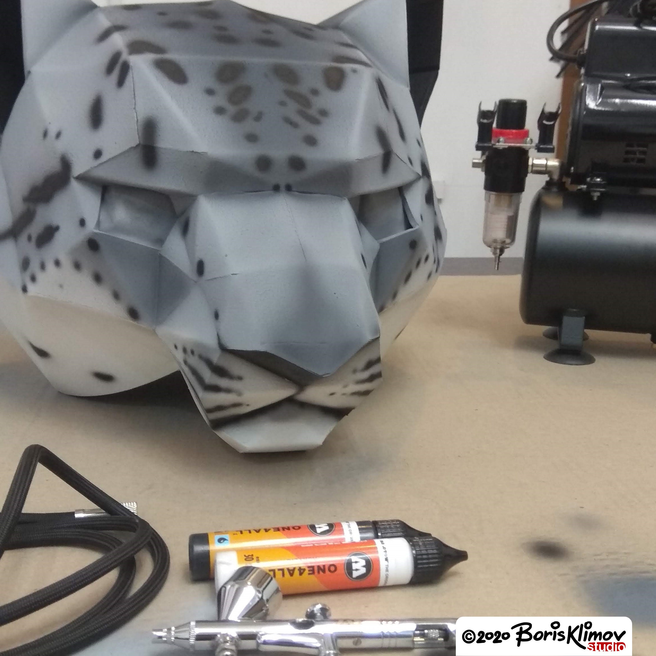 Snow Leopard Papercraft 3d DIY Paper Mask, DIY Layout, Digital Pattern ...