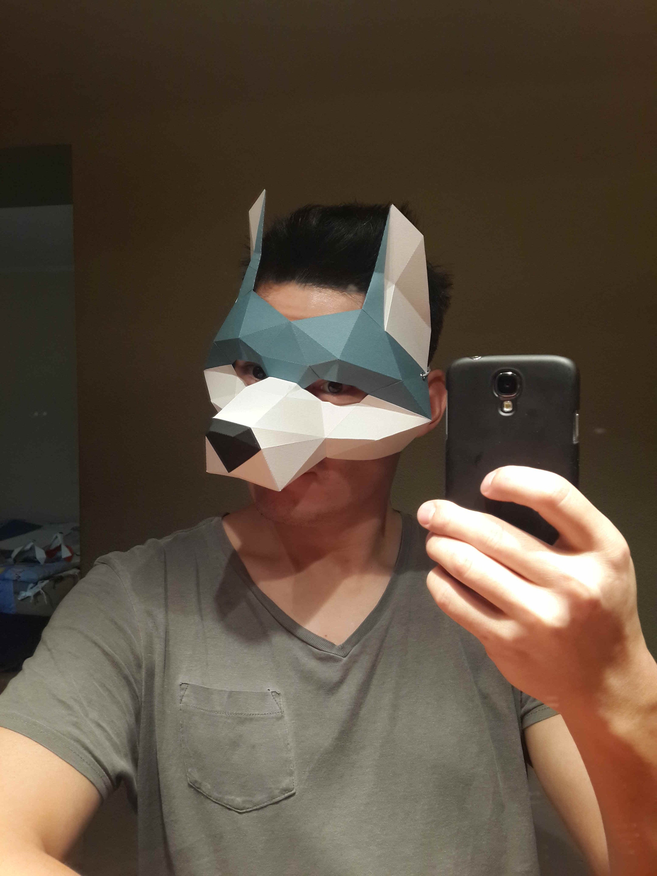 Wolf DIY 3d Paper Face Mask Pattern Digital Layout | Etsy