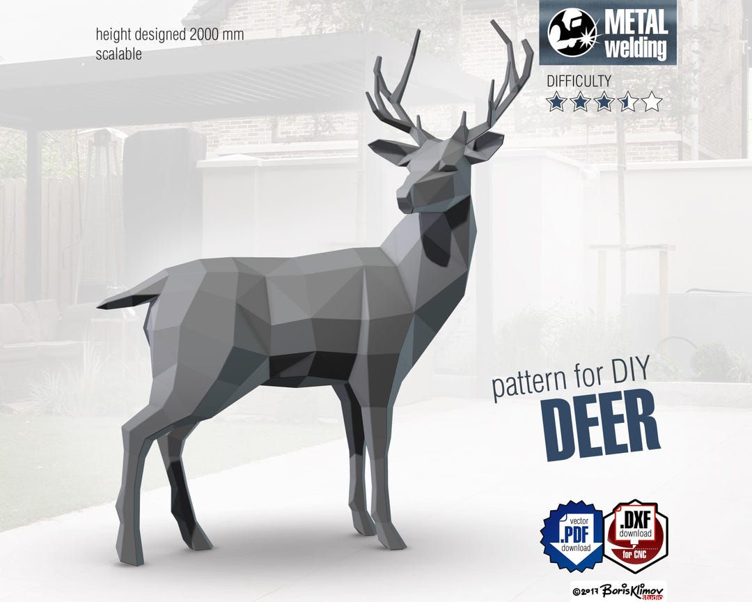 Deer! Weld It Yourself With Digital Plan for Metal. Set of Digital ...