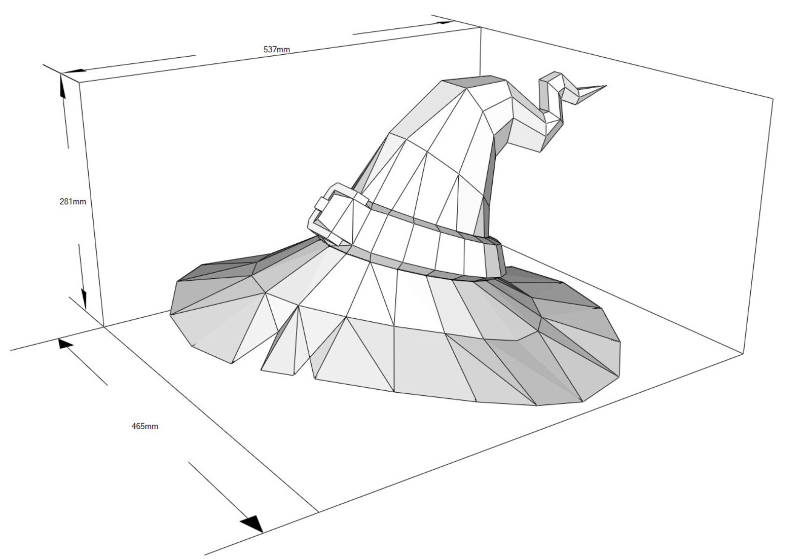 Witch Hat. Halloween 3d Paper Props, DIY Papercraft Layout, Digital ...