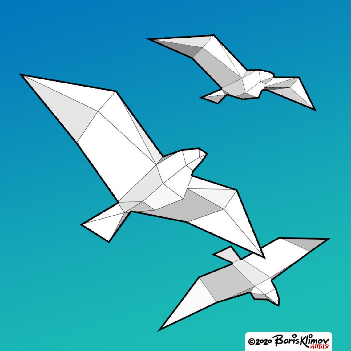 Bird Flying Digital Pattern for Papercraft 3d Paper DIY - Etsy