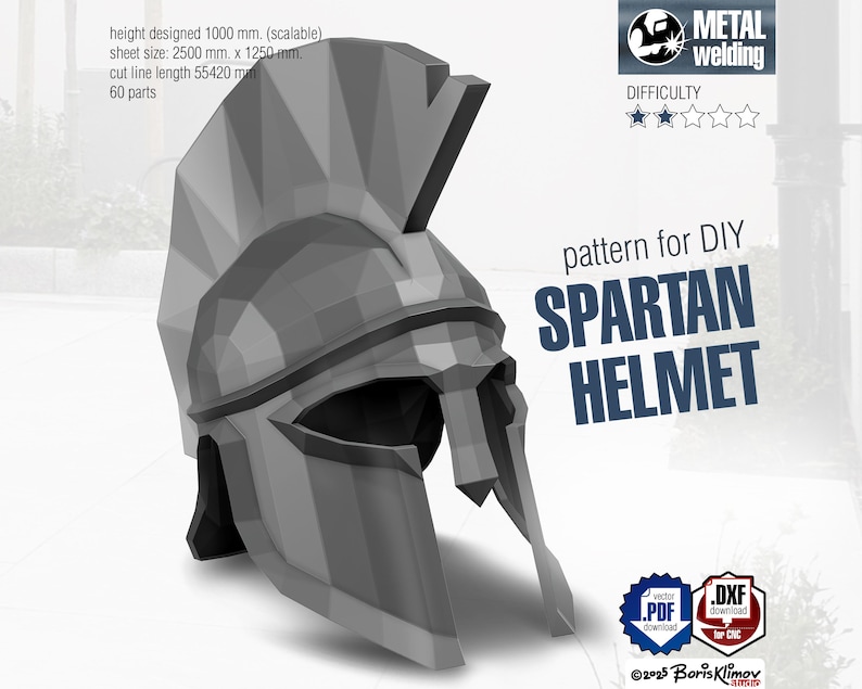 Spartan Helmet 3d Sculpture. DIY Welding Plan. Digital Files (.pdf ...